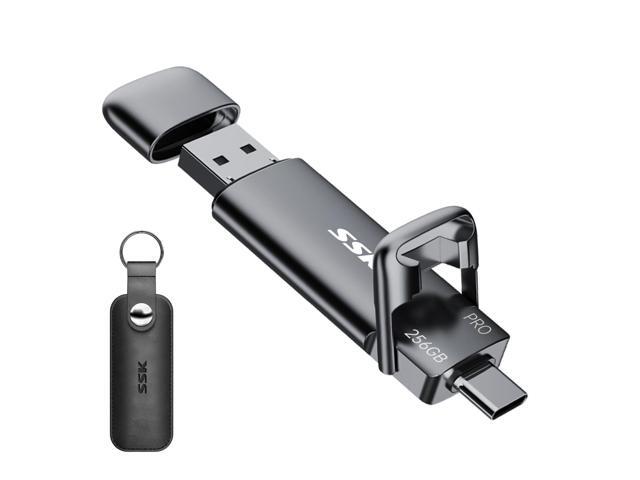 SSK 256GB SSD USB C Stick up to 1000MB/s,Fast Thumb Drive,Dual Drive ...
