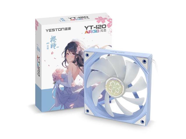 Yeston New Sakura ARGB LED 120mm Case Fan,Quiet Edition High Airflow ...