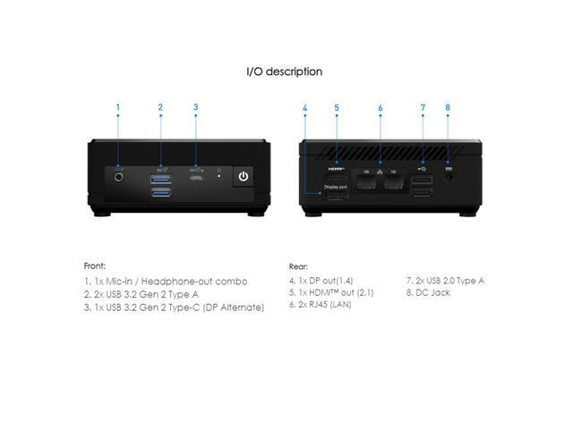 MSI Cubi B0A9 Mini Form Factor Business Desktop, Intel N100 Processor ...