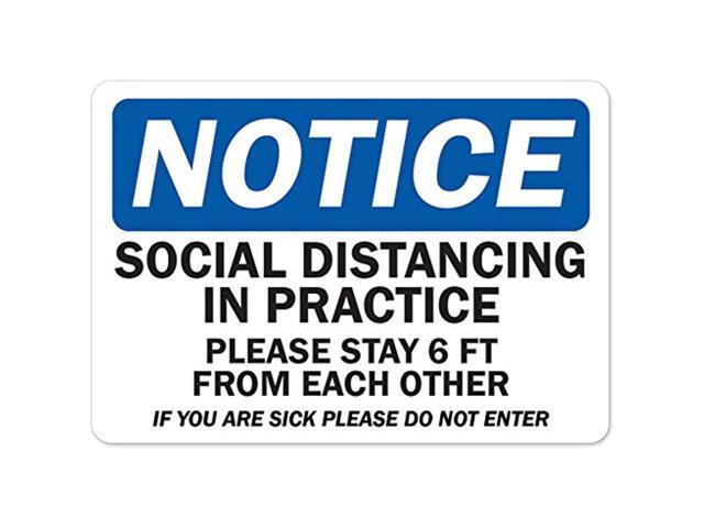 Public Safety Sign - Notice Social Distancing In Practice | Vinyl Decal ...