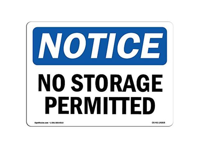 Osha Notice Sign - No Storage Permitted | Decal | Protect Your Business ...