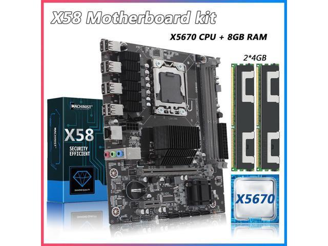 X58 Motherboard Set Kit With Intel Xeon X5670 CPU 2pcs*4G= 8GB DDR3 ...