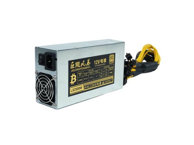 1800W 2000W 2200W 2400W 2500W ETH Mining Rig Power Supply 2U Miner GPU PSU 10x6Pin For BTC ...