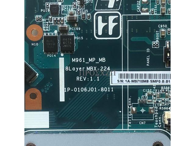 High Quality M961 MBX-224 Laptop Motherboard A1794336A 1P-0106J01-8011 ...