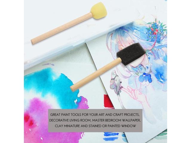 Round Paint Foam Sponge Brush Various Shaped and Sized, Watercolor ...