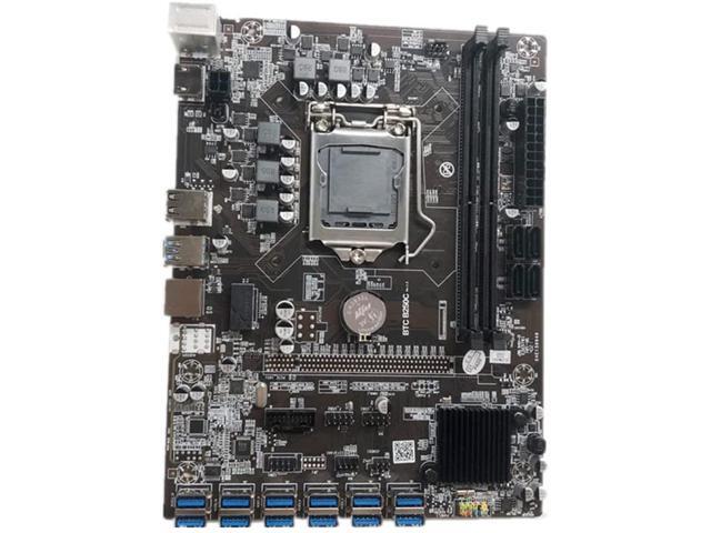 B250C BTC Mining Motherboard with SATA Cable+ Switch Cable 12XPCIE to ...