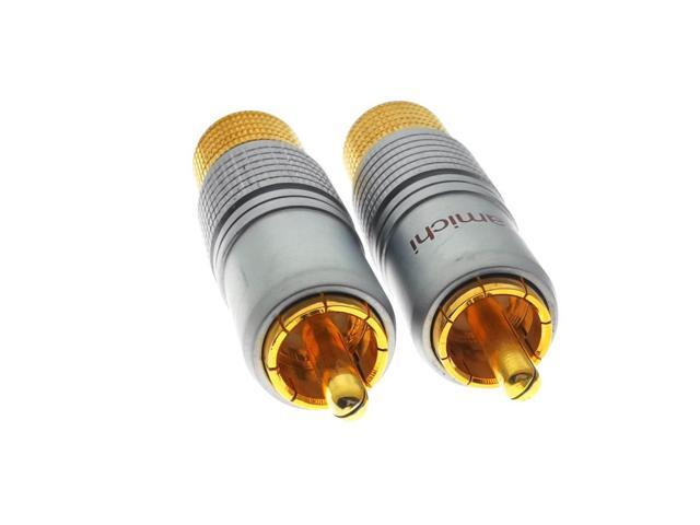 2PCS TW RCA Nakamichi 24K Glod plated RCA Plug Audio Video Cable Connector - Newegg.com