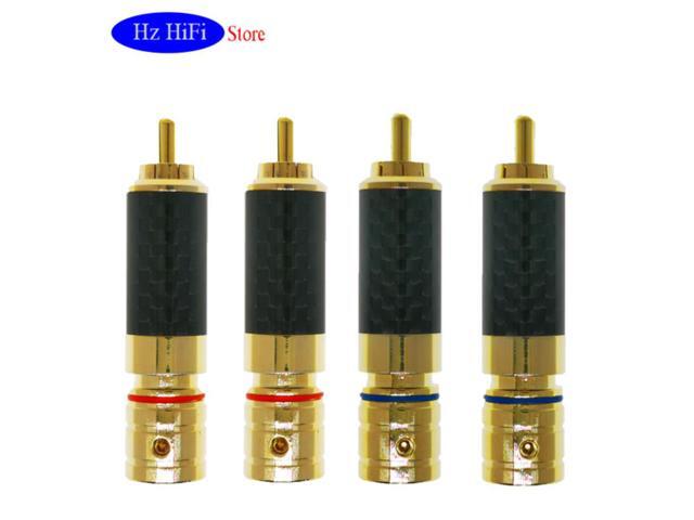 4PCS HIFI RCA Plug Carbon Fiber 24K Gold-plated RCA Connectors - Newegg.com