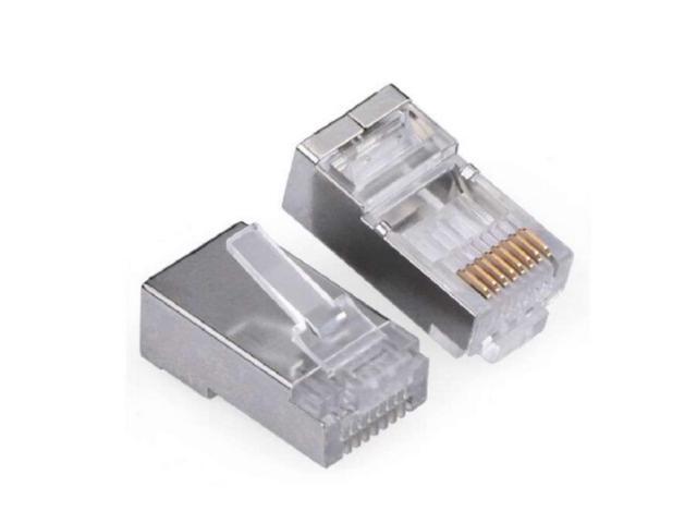50pcs Metallic Shielded RJ45 Plug SHIELDED Metal Ethernet Network Ends ...