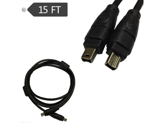 Black IEEE 1394 Firewire 400 to Firewire 400 Cable, 4 Pin/4Pin Male ...
