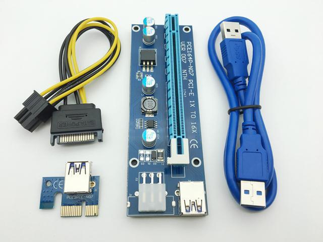 Riser VER007 PCI-E PCI Express 1x to 16x Riser Card USB 3.0 Data Cable ...