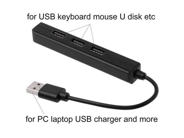 USB 2.0 Hub with 3 Ports Extended Cable Ultra Slim Portable USB2.0 ...