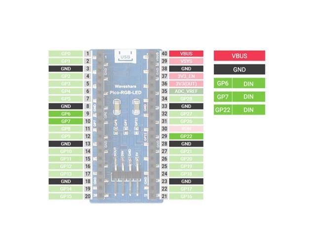 Pico RGB LED matrix Module for Raspberry Pi Pico 16×10 RGB full-Color ...