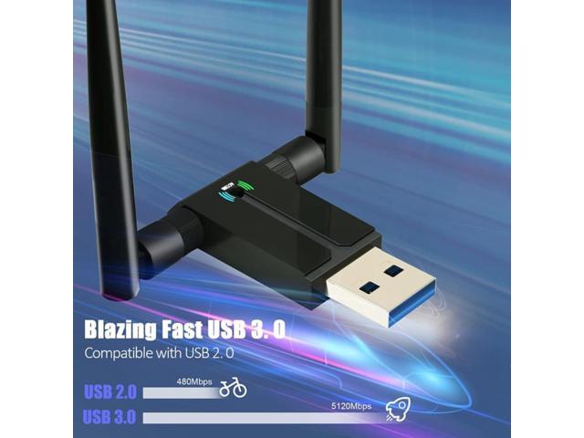 1300Mbps Wifi Dongle Dual Band USB Wifi Adapter For Desktop PC, USB 3.0 ...