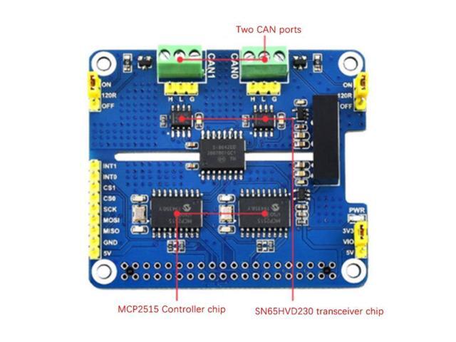 Waveshare Dual Channelcan Bus Expansion Board For Raspberry Pi 4B STM32 ...