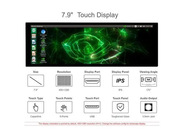 Waveshare 7.9Inch HDMI-Compatible LCD 400X1280 Capacitive Touch Screen LCD IPS Display Monitor ...