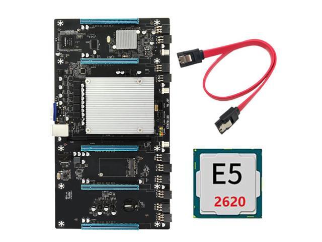 ETH79-X5 BTC Mining Motherboard with E5 2620 CPU+SATA Cable H61 LGA2011 ...
