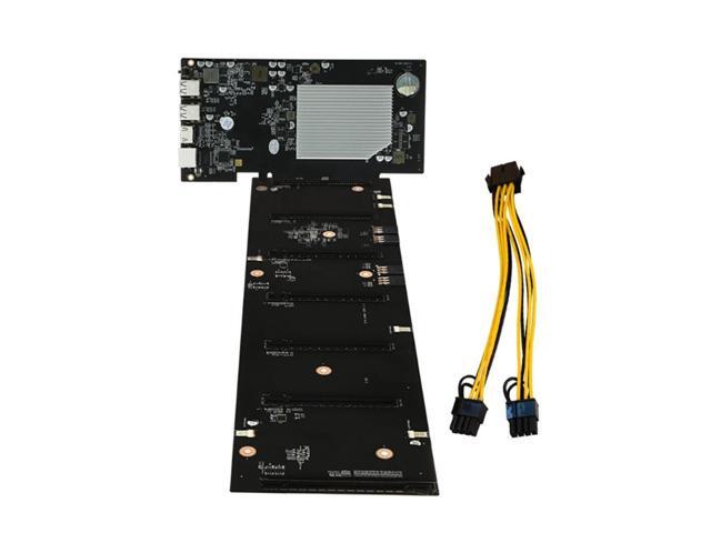 ETH-HSW2 BTC Mining Motherboard 6 Cards PCIE X16 Graphics Slot 70mm ...