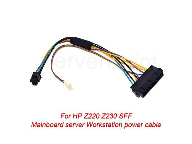 Power Supply Cable Cord 33cm ATX 24PINS TO 2-PORT 6PINS For HP Z220 ...
