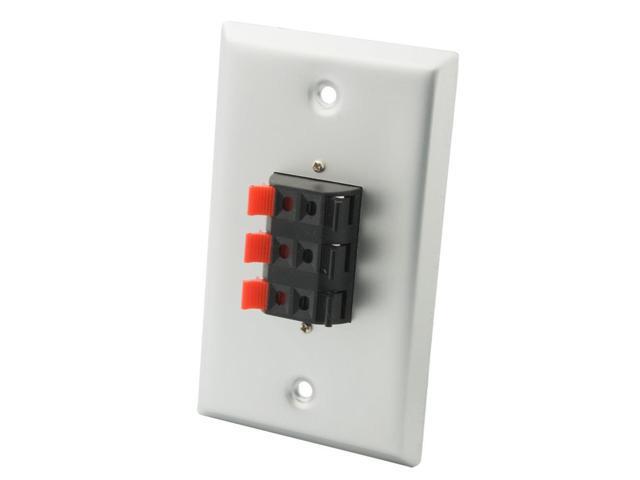 1 Gang Aluminum Metal Spring Clip Style 3.0 Speaker Wall Plate - Newegg.com