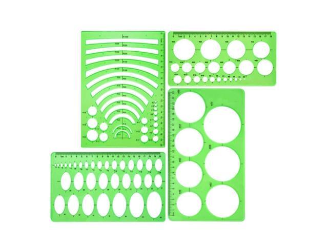 4 Pieces Template Plastic Rulers Circle Oval Circle Radius Drawing ...