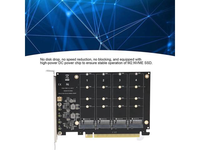 4 Port M.2 Nvme SSD To PCIE X16M Key Hard Drive Converter Reader ...