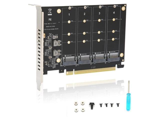 4 Port M.2 Nvme SSD To PCIE X16M Key Hard Drive Converter Reader ...