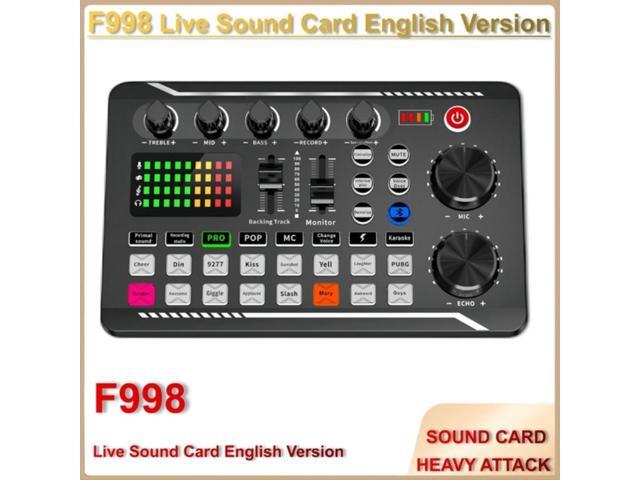 1 Set F998 Audio Mixer Live Sound Card Mixing Console Amplifier Sound Card For Phone PC - Newegg.com
