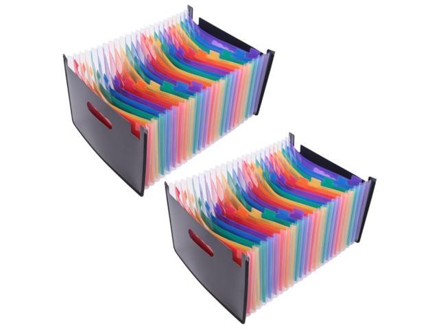 2X Expanding File Folder 24 Pockets, Black Accordion A4 Folder - Newegg.com