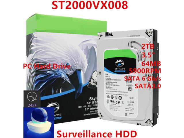 HDD For Seagate Brand Skyhawk 2TB 3.5" SATA 6 Gb/s 64MB 5900RPM For ...