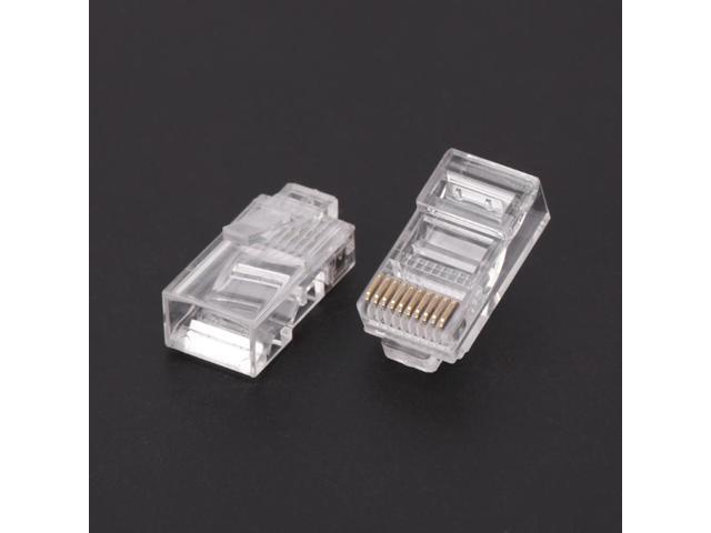 50 Pcs/Pack Stranded 10P10C Cable Connector RJ48 Crystal Plug Modular ...
