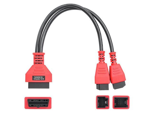 For Chrysler OBD2 Extension Cable 12pin 8Pin to 16pin FCA Male to ...