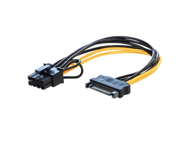 Single SATA 15pin to 8pin(6+2) Powr Adapter Cable 20cm PCI-E SATA Power ...