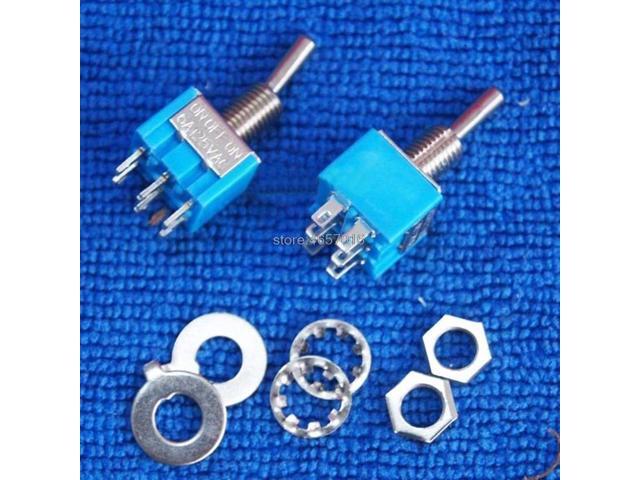10Pcs DPDT ON-ON 2 Positions 6-pin Latching Miniature Toggle Switch AC ...
