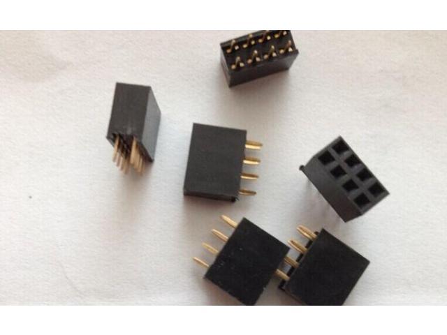 50x 2.54mm 2x4 Pins Double Row Female Straight Header Pitch Socket Pin ...