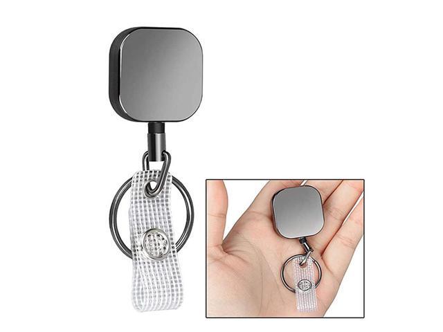 1pc Heavy Duty Retractable Badge Holder Reel, Square Metal ID Badge ...