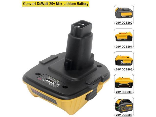 DCA1820 Converter Adapter with USB Port for DEWALT 18V to 20V DCB205 ...