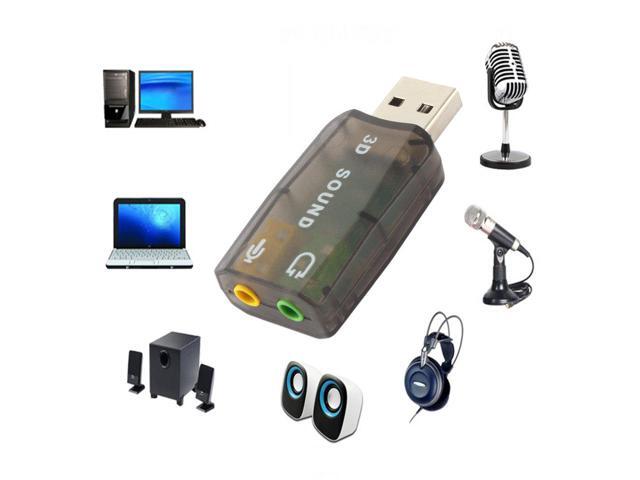 Reliable Audio Adapter 3D Sound card 5.1 USB To 3.5mm mic headphone ...