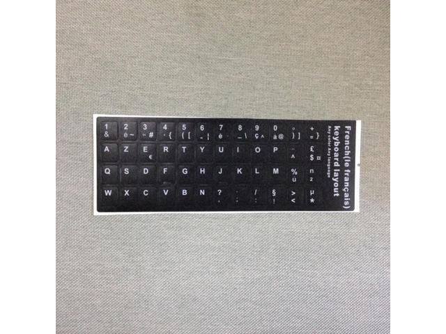 French letters alphabet keyboard layout stickers button matte black for ...