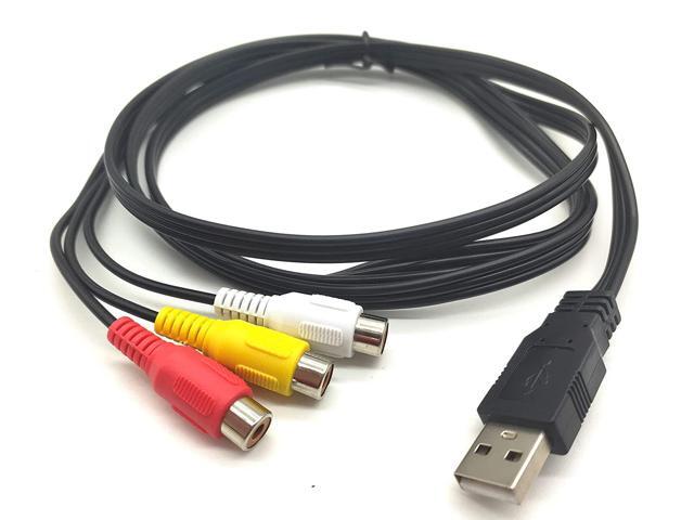 USB to 3RCA Cable,5 Feet/1.5m USB 2.0 Female to 3 RCA Male Jack ...