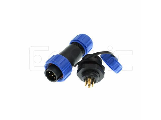 2set/lot SP13 IP68 plug and socket, 5 pin Industrial circular power ...