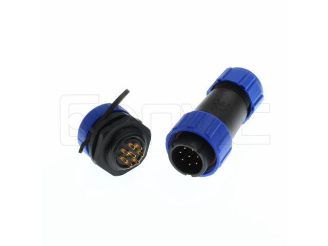 2pcs/lot SP21 8pin Waterproof Connectors, LED 8-pin connector, outdoor ...