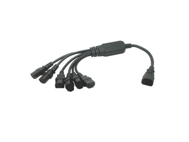 IEC C14 to 6 x C13 Y Splitter Cord, 10A, 250V , IEC male to 6 female ...