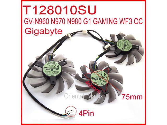 3pcs/lot T128010SU 75mm 4Pin For Gigabyte GV-N960 N970 N980 G1 GAMING ...