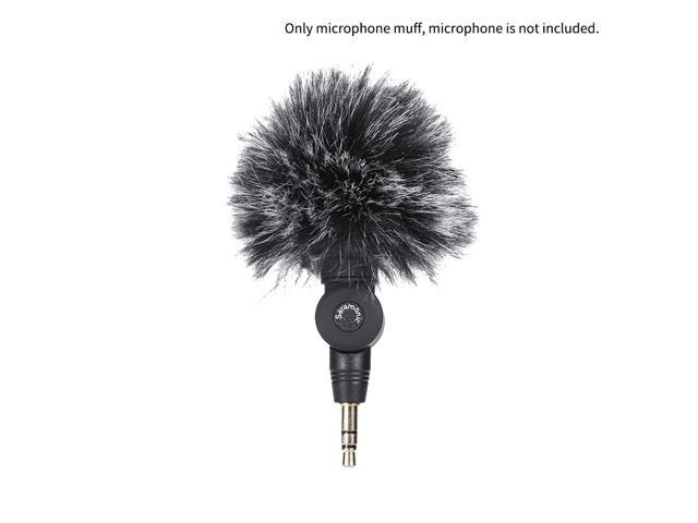 Black Microphone Muff Decorative Noise Reduce Cover Artificial Plush ...