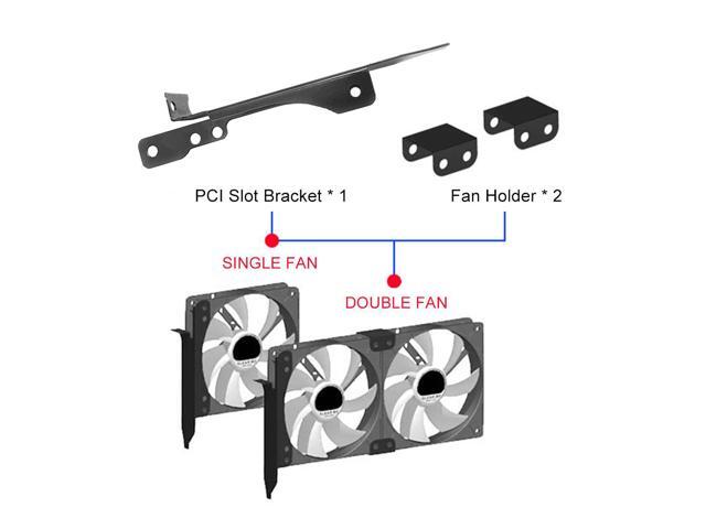 PCI Slot Bracket Home Portable Dual Fan Mount Rack DIY Support For ...