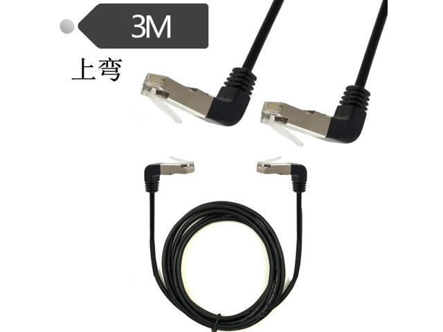 3m RJ45 Upward Male to Upward Male 90 Degree Cat 5 Ethernet Cable Cord ...