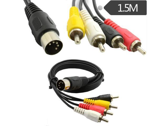 5 Pin Male Din Plug to 4 x RCA Phono Male Plugs Audio Cable 1.5m ...
