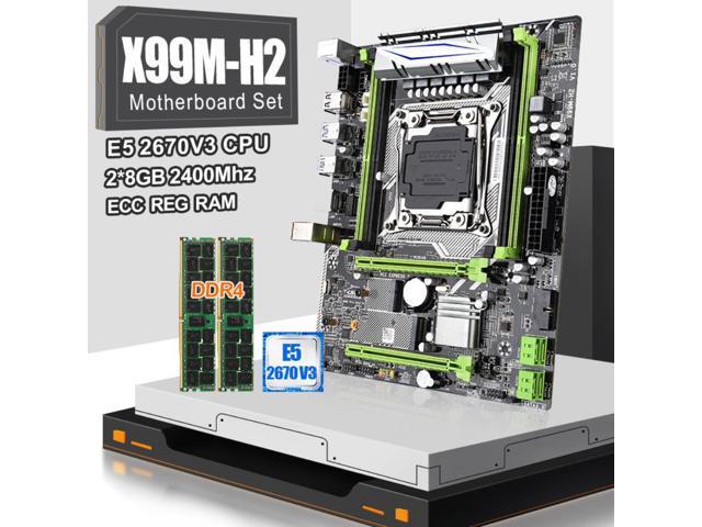JINGSHA X99M-H2 X99 Motherboard Kit Set LGA2011-3 With Xeon E52670V3 Processor And 2PCs DDR4 8G ...