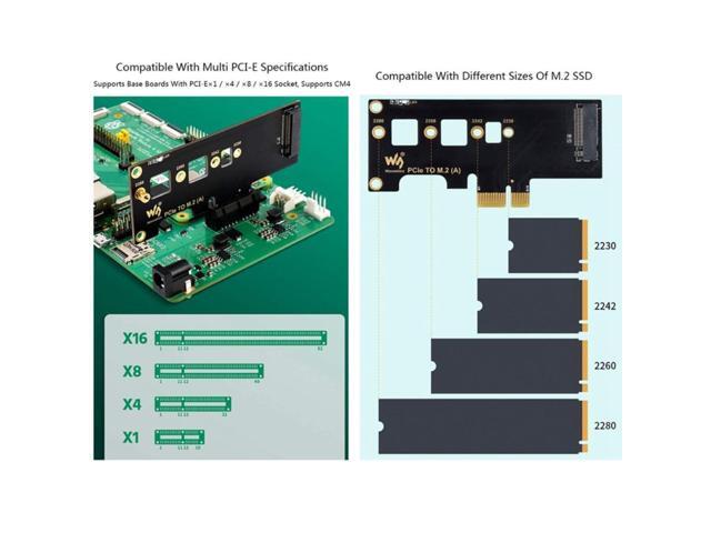 Waveshare For Raspberry Pi CM4 PCI-E To M.2 Adapter Card SSD Solid ...